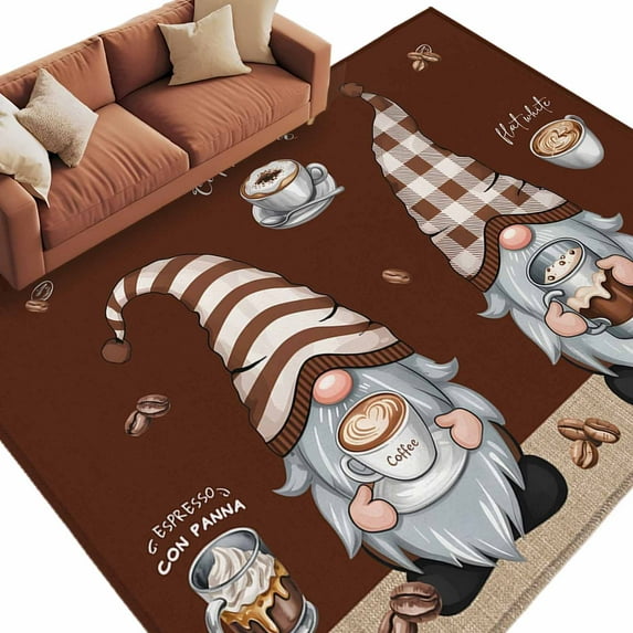5x7 Area Rugs for Living Room, Coffee Gnomes Non Slip Area Rugs for ...