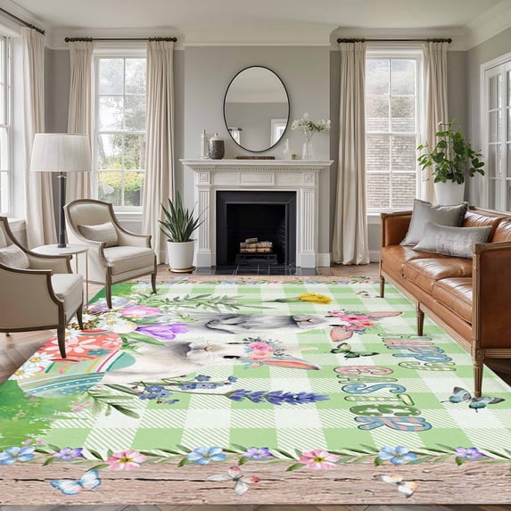 5x7 Area Rugs for Living Room, Easter Non Slip Area Rugs for Kitchen ...