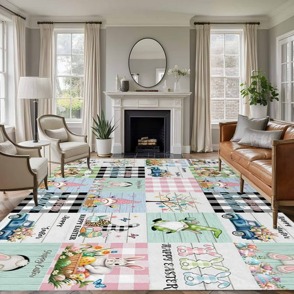 5x7 Area Rugs for Living Room, Easter Non Slip Area Rugs for Kitchen ...