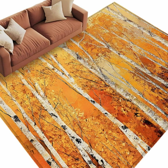 5x7 Area Rugs for Living Room, Fall Branch Tree Non Slip Area Rugs for ...