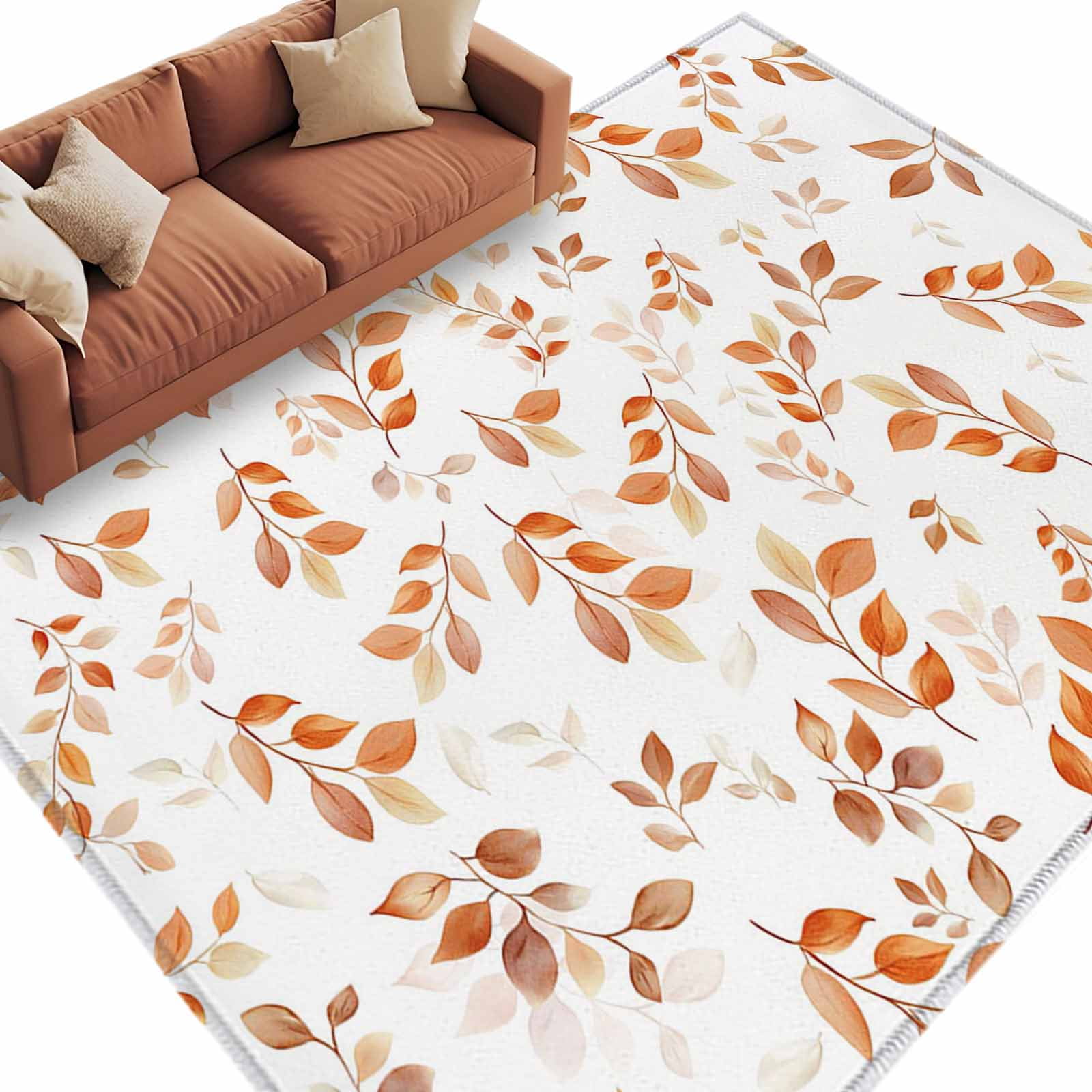 5x7 Area Rugs for Living Room, Fall Leaf Non Slip Area Rugs for Kitchen ...