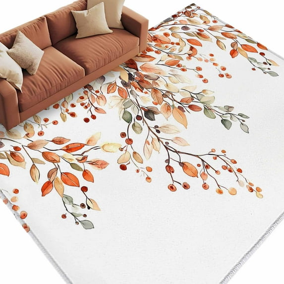 5x7 Area Rugs for Living Room, Fall Leaves Non Slip Area Rugs for ...