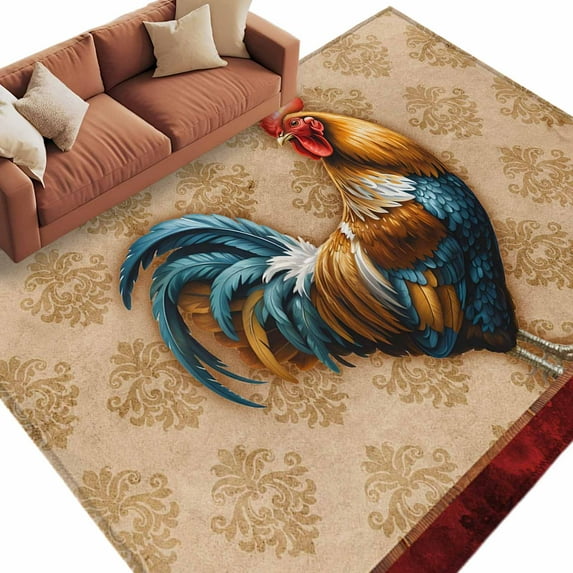 5x7 Area Rugs for Living Room, Farm Rooster Non Slip Area Rugs for ...