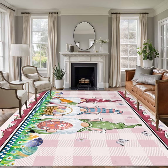 5x7 Area Rugs for Living Room, Gnomes Easter Non Slip Area Rugs for ...