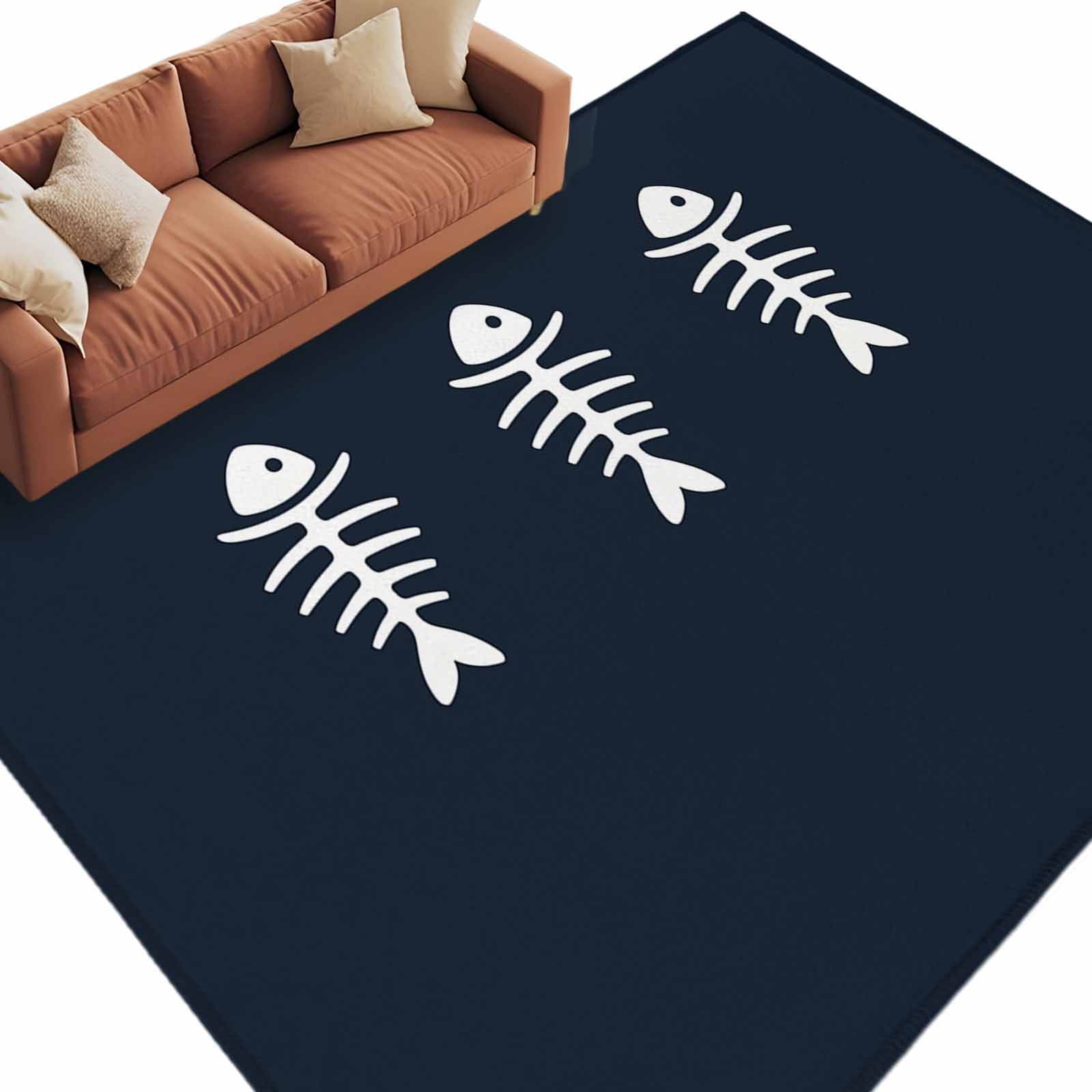 5x7 Area Rugs for Living Room, Japanese Fish Non Slip Area Rugs for ...