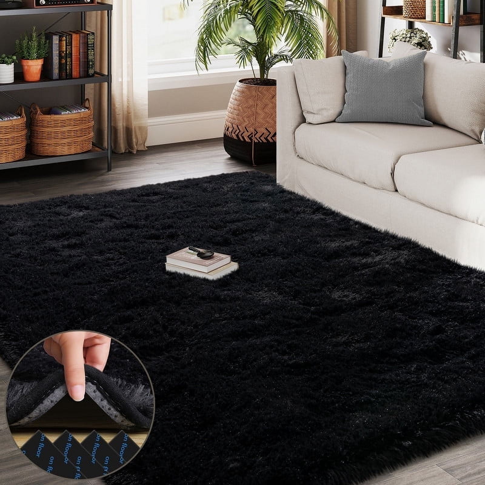 5x7 Area Rugs For Living Room, Large Fluffy Rug For Bedroom, Soft Shag ...