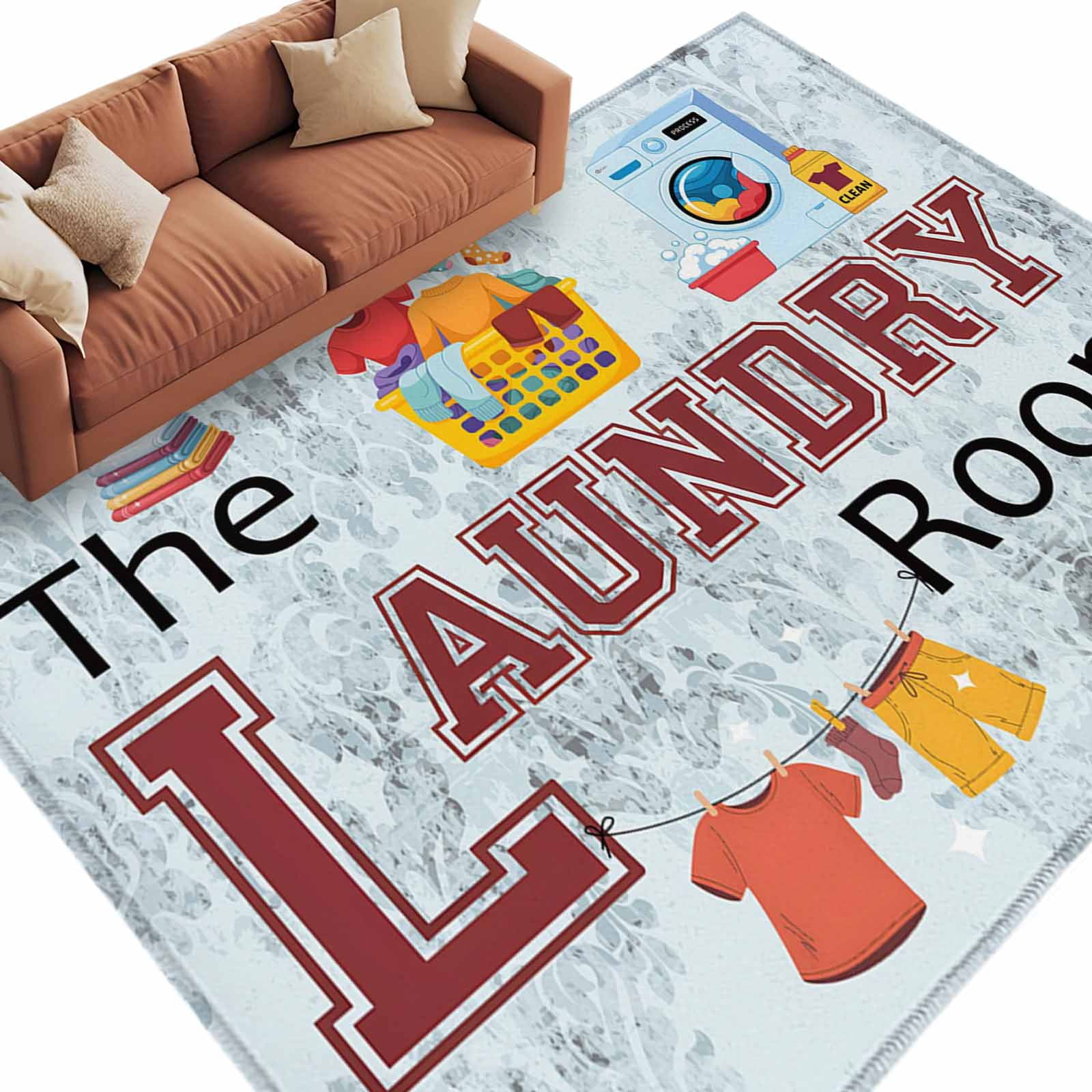 5x7 Area Rugs for Living Room, Laundry Room Non Slip Area Rugs for ...