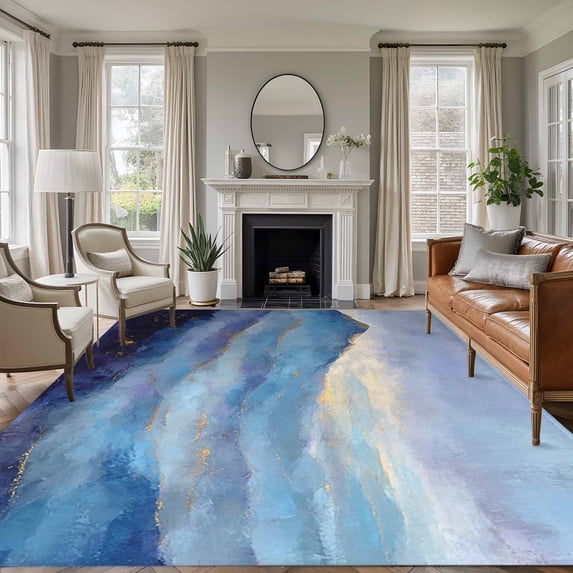 5x7 Area Rugs for Living Room, Modern Oil Painting Non Slip Area Rugs ...