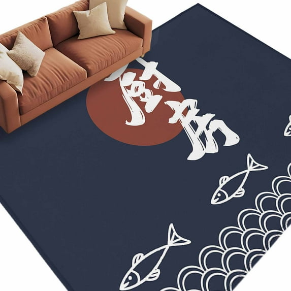 5x7 Area Rugs for Living Room, Navy Blue Non Slip Area Rugs for Kitchen ...