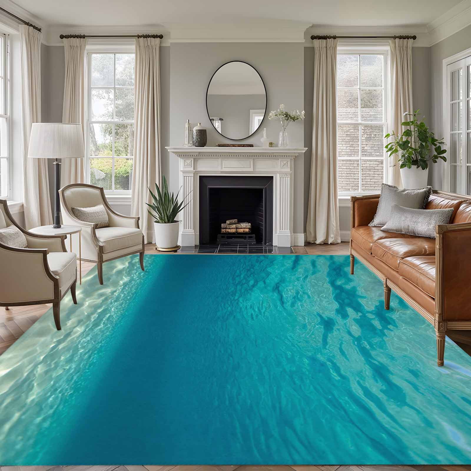 5x7 Area Rugs for Living Room, Oceans Landscape Non Slip Area Rugs for ...