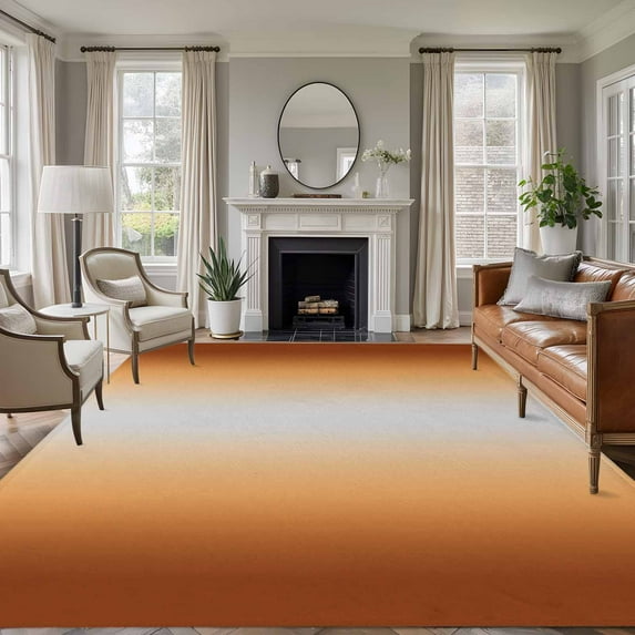 5x7 Area Rugs for Living Room, Orange Ombre Non Slip Area Rugs for ...