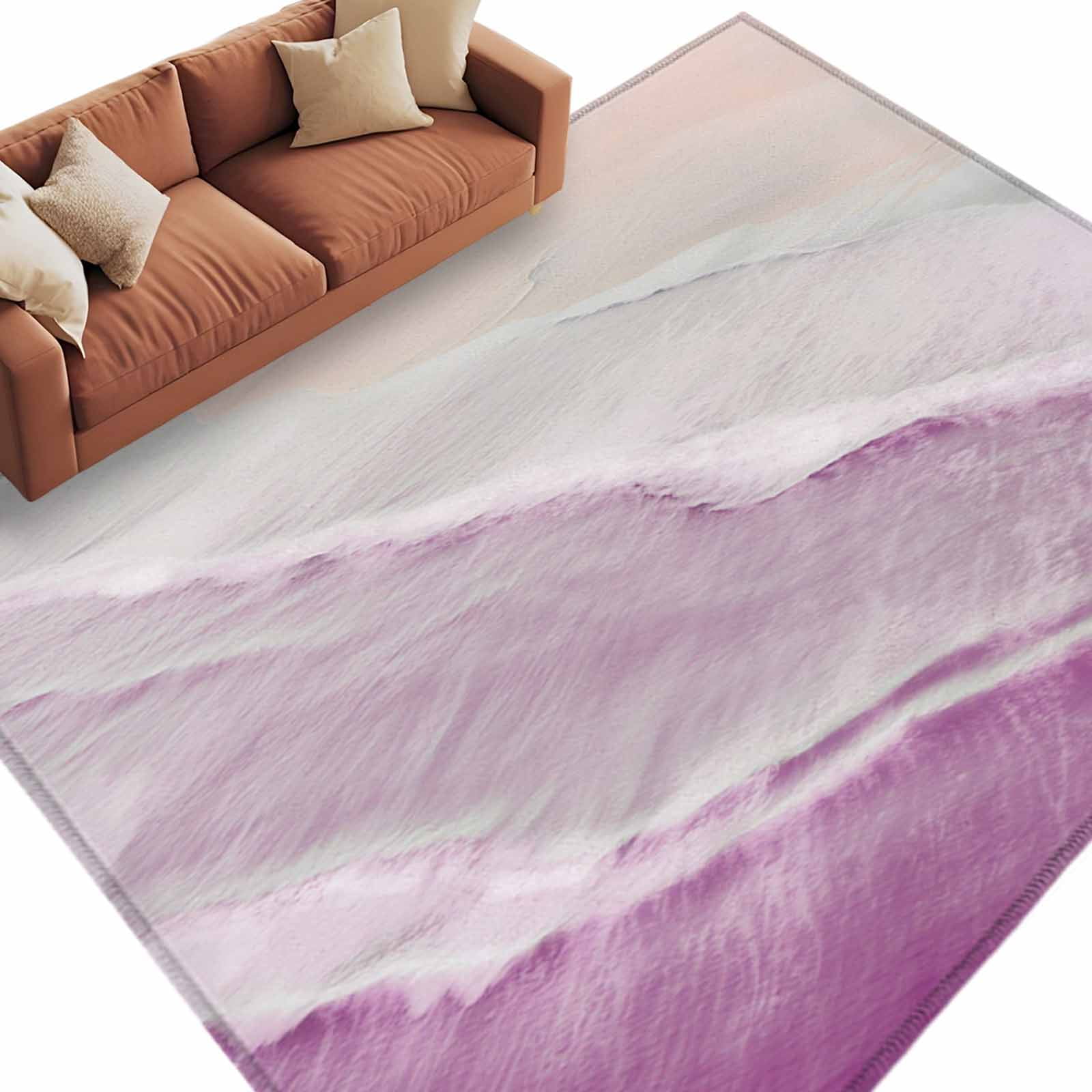 5x7 Area Rugs for Living Room, Pink Coastal Wave Non Slip Area Rugs for ...