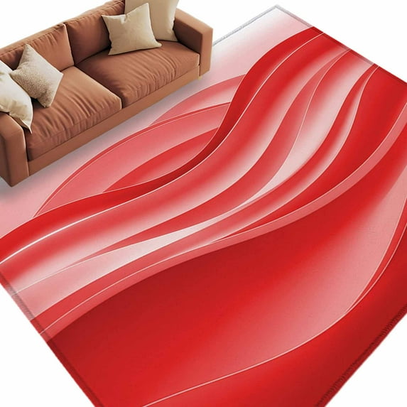 5x7 Area Rugs for Living Room, Red Striped Non Slip Area Rugs for ...