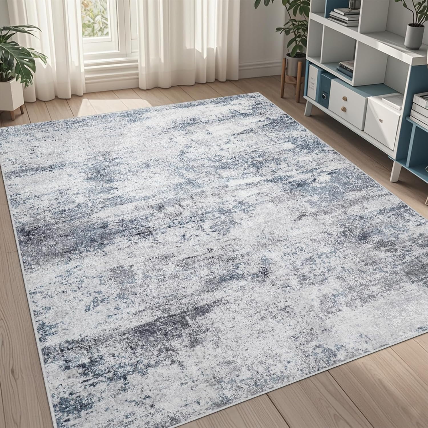 5x7 Area Rugs for Living Room Rug Washable: Abstract Tumble Large Rug ...