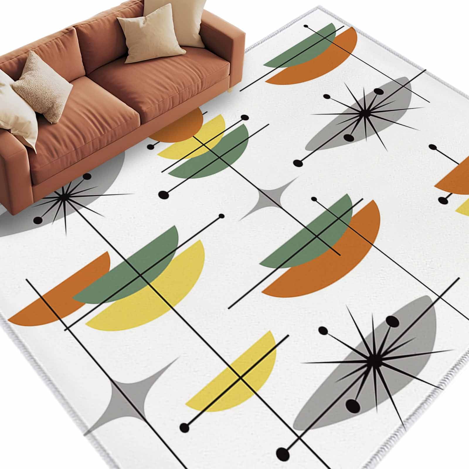 5x7 Area Rugs for Living Room, Sage Green Boho Non Slip Area Rugs for ...