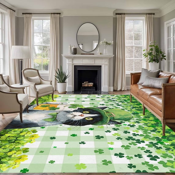 5x7 Area Rugs for Living Room, St. Patrick's Day Non Slip Area Rugs for ...