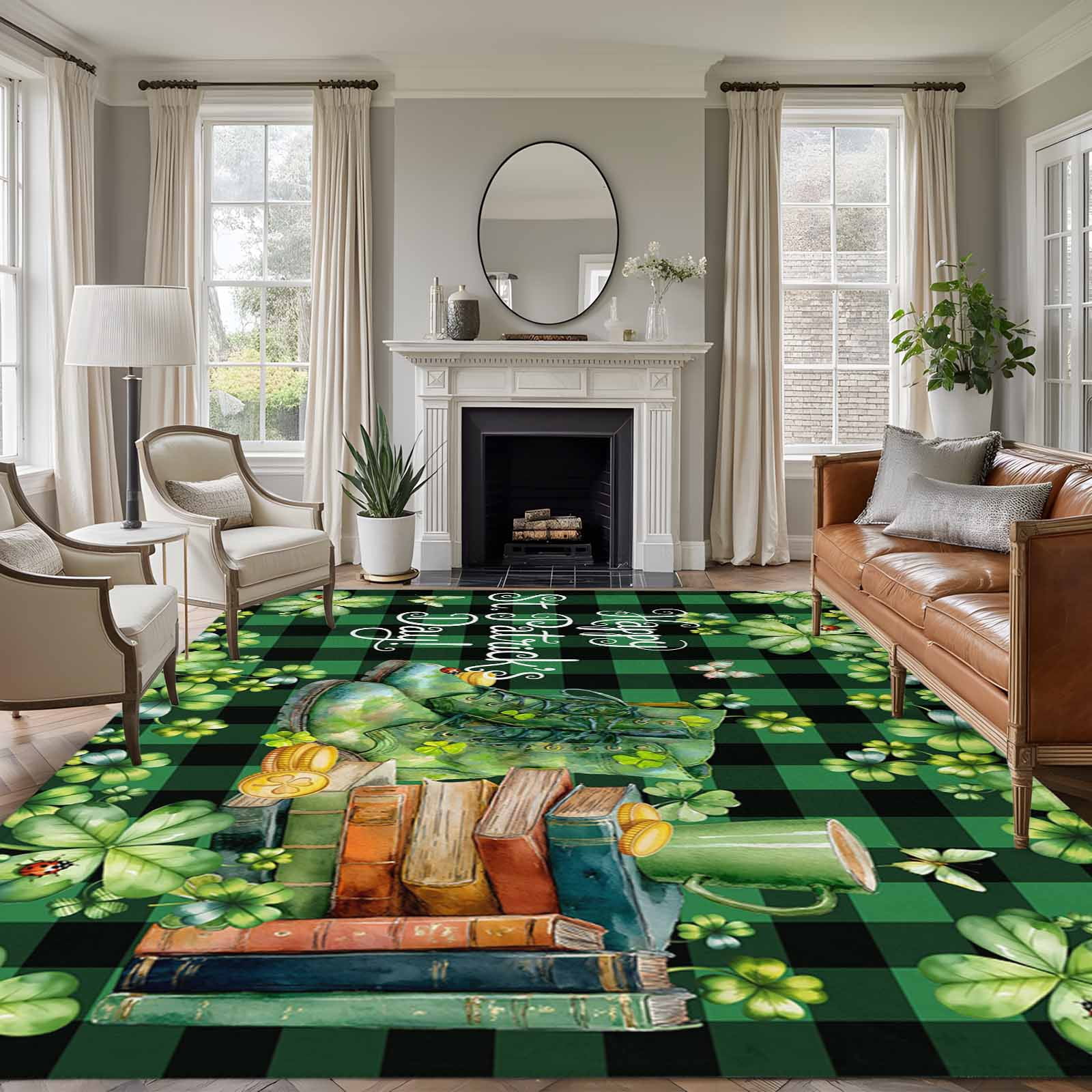 5x7 Area Rugs for Living Room, St. Patrick's Day Non Slip Area Rugs for ...