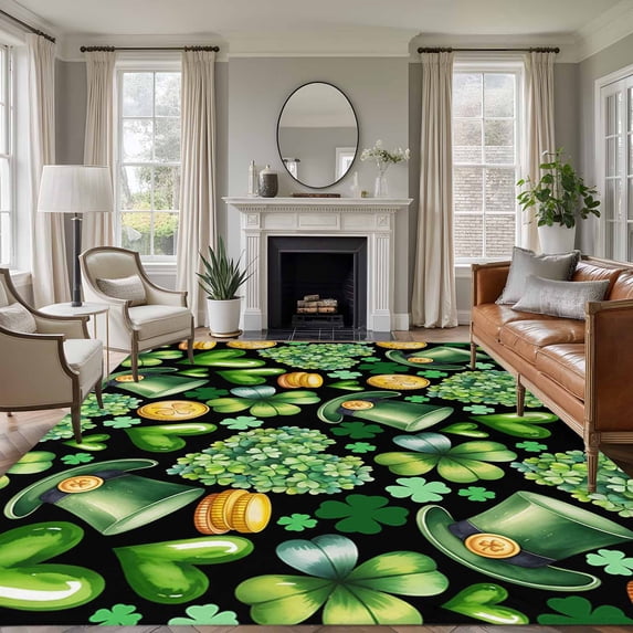 5x7 Area Rugs for Living Room, St. Patrick's Day Non Slip Area Rugs for ...