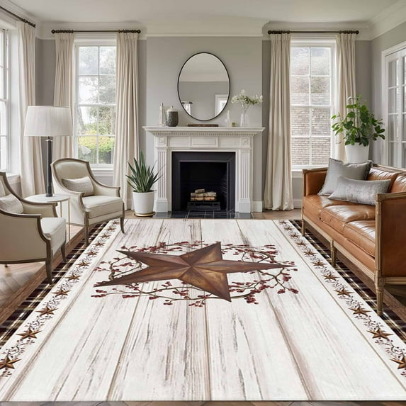 5x7 Area Rugs for Living Room, Texas Star Vintage Non Slip Area Rugs ...