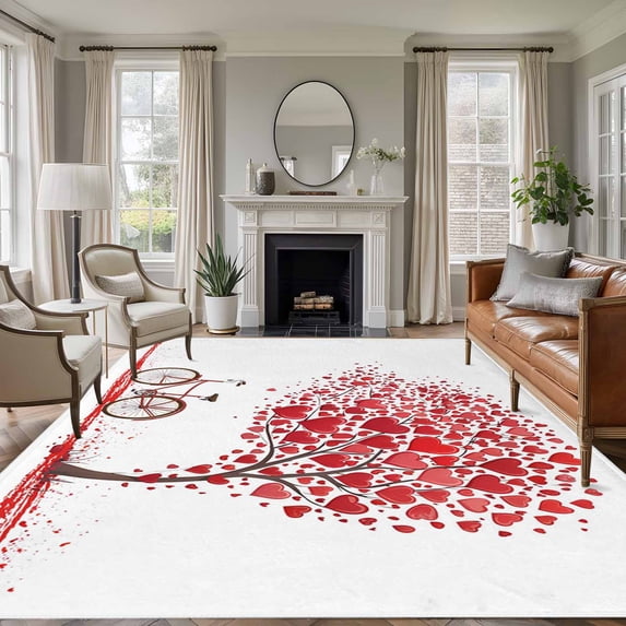 5x7 Area Rugs for Living Room, Valentine's Day Non Slip Area Rugs for Kitchen Bedroom Entryway ...