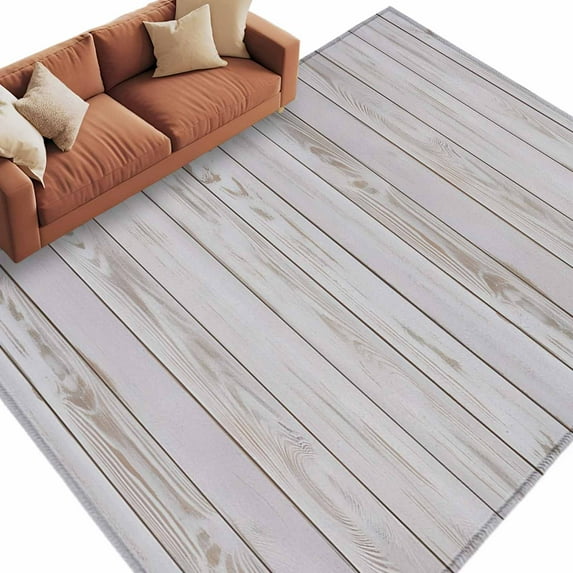 5x7 Area Rugs for Living Room, Wood Grain Rustic Non Slip Area Rugs for ...