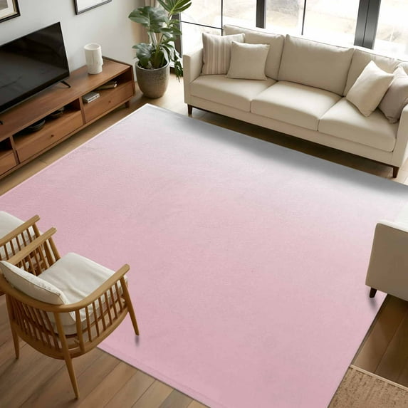 5x7 Area Rugs Pink White Ombre Non-Skid Rubber Backing Large Rectangle ...