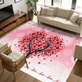 5x7 Area Rugs, Red Love Heart Tree Valentines Non-Skid Rubber Backing ...