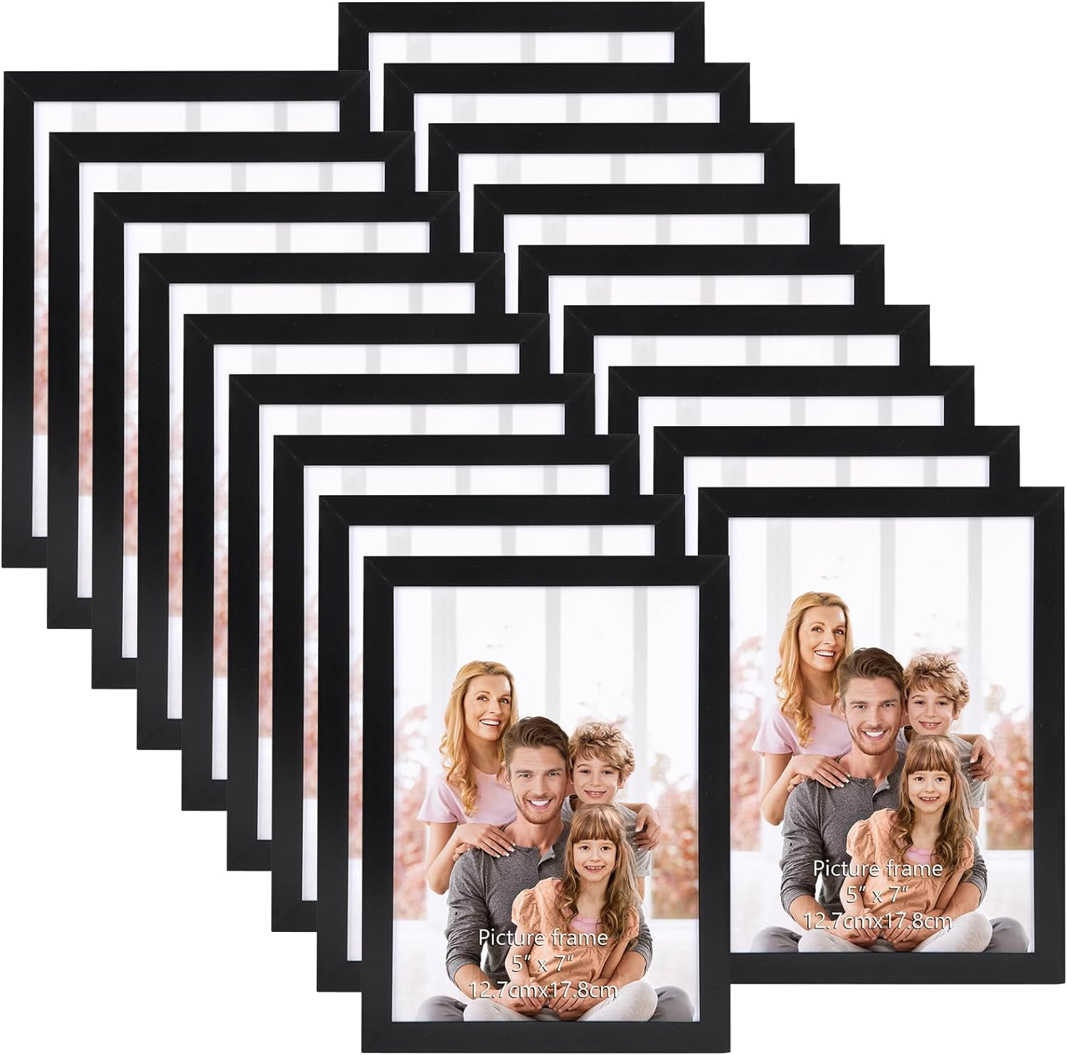 5x7 Black Picture Frame Bulk 5 x 7 Photo Frames for Wall Hanging or ...