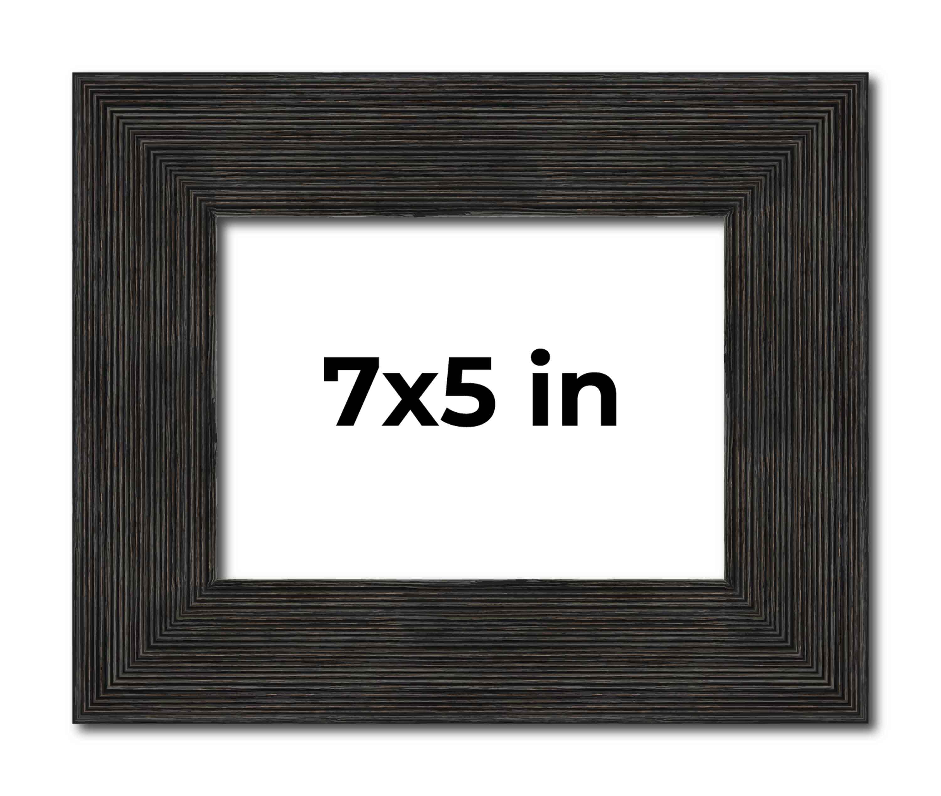 5x7 Contemporary Black Picture Frame - UV Acrylic, Foam Board Backing ...