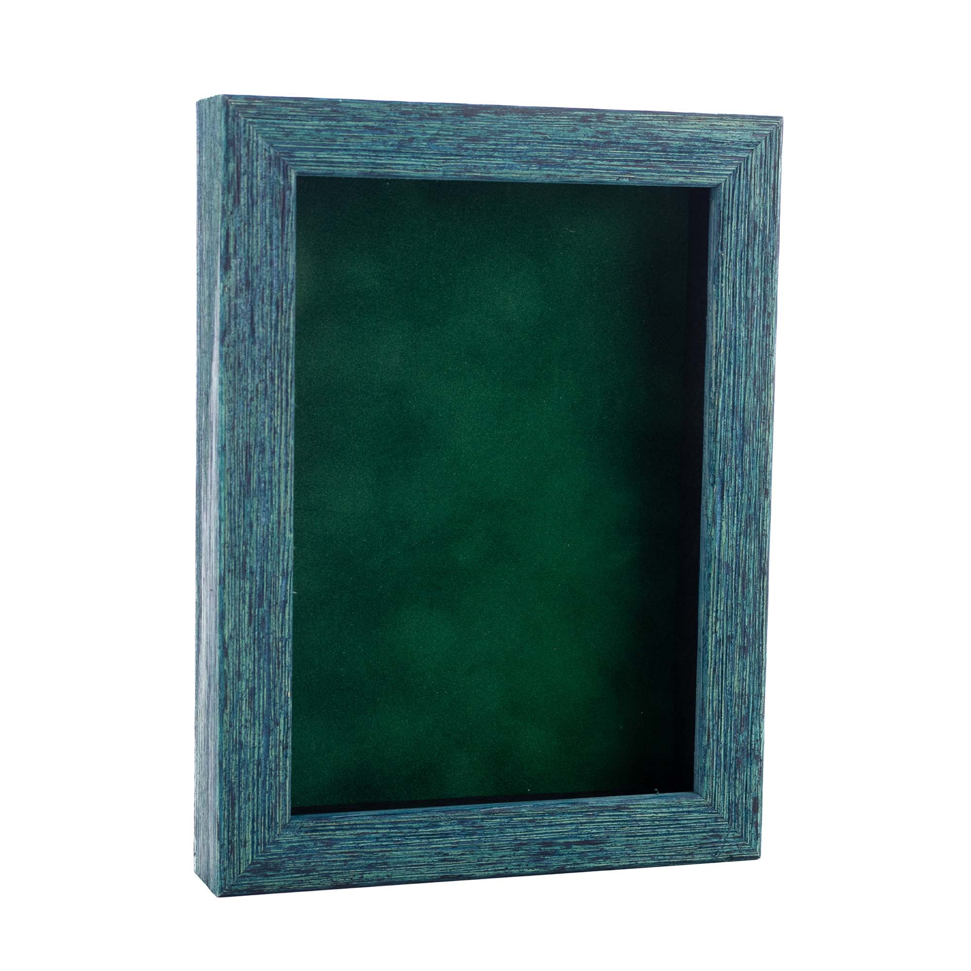 5x7 Distressed Blue Shadowbox Frame - Interior Size 5x7 with 1" Usable ...