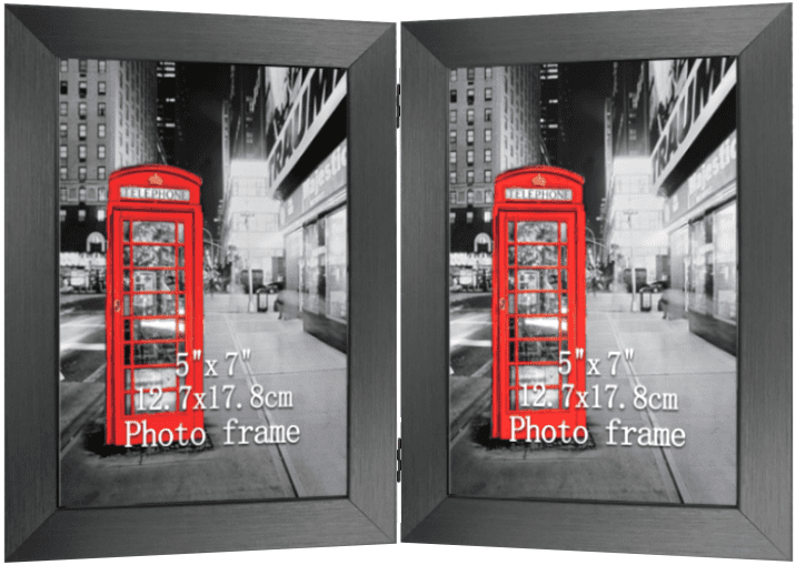 5x7 Double Picture Frame with Real Glass Display Vertically 5 by 7 ...