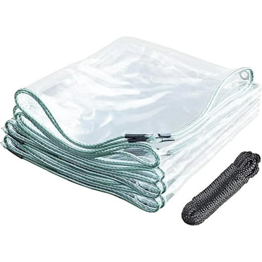 Clear Tarps Heavy Duty 14Mil Waterproof Double Sided Tarps with ...