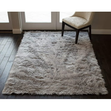 Beige Cream 5x7 Shag Area Rug, Modern Contemporary Design for Living ...