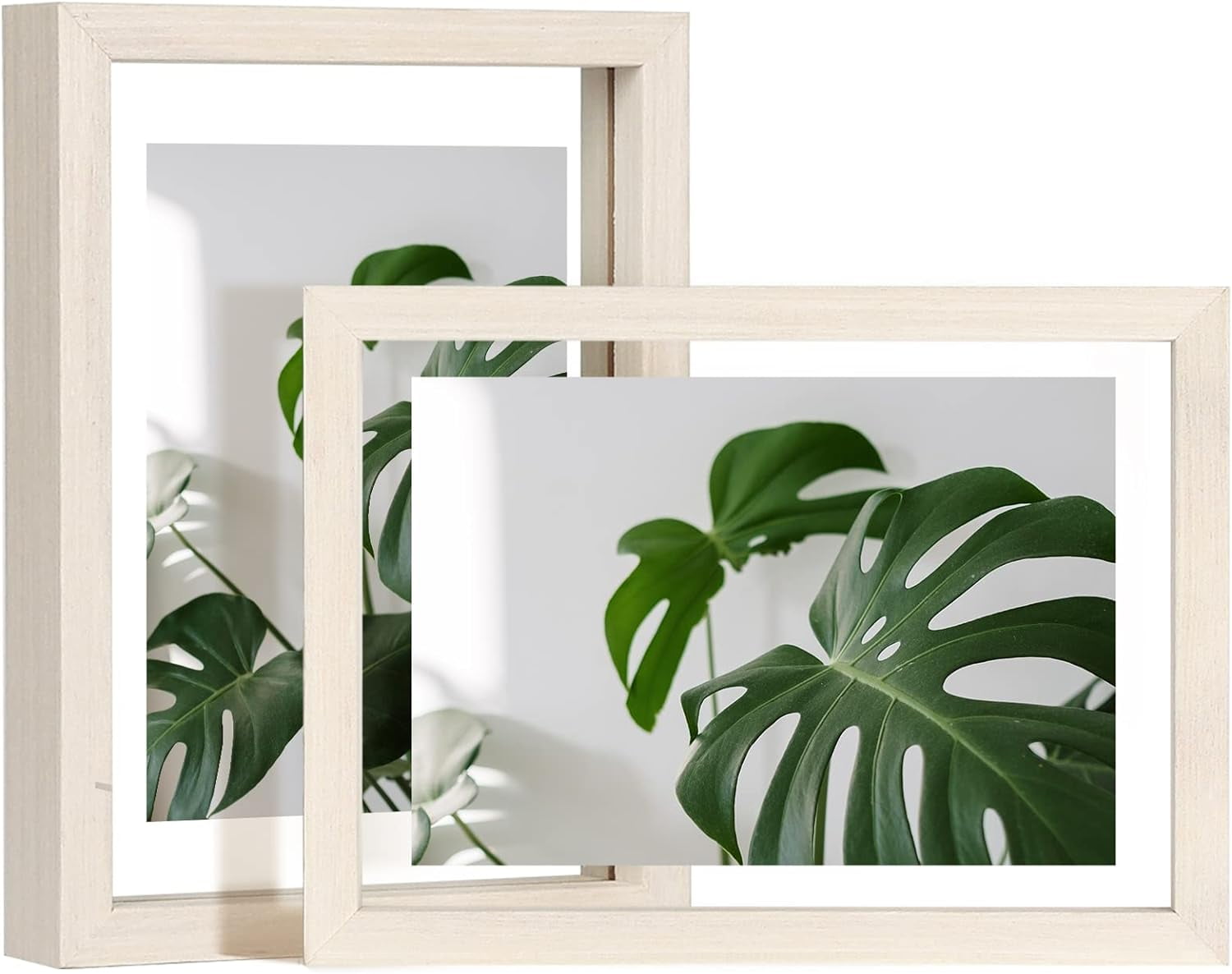 5x7 Floating Frames Set of 2, Double Plexiglass Picture Frame, Made of ...