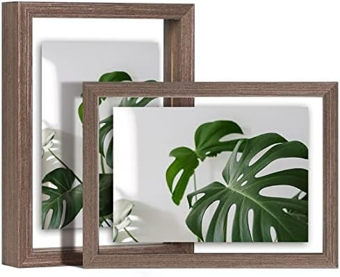 5x7 Floating Frames Set of 2, Double Plexiglass Picture Frame, Made of ...