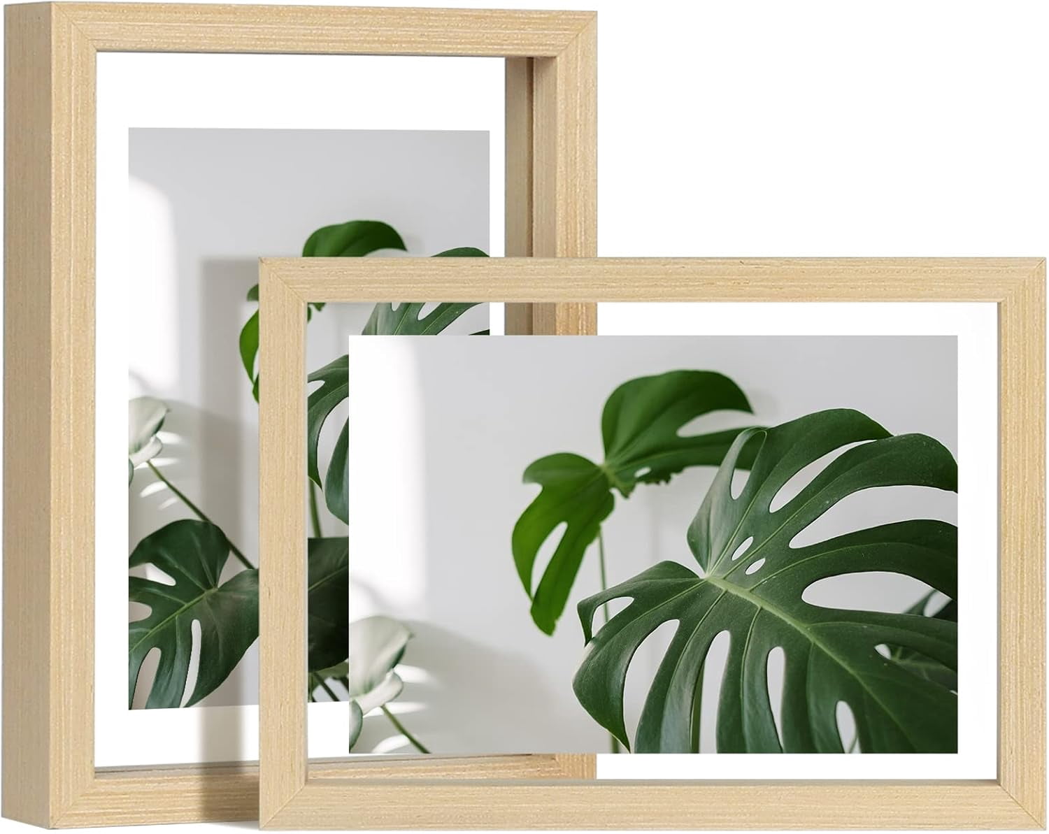 5x7 Floating Frames Set of 2, Double Plexiglass Picture Frame, Made of ...