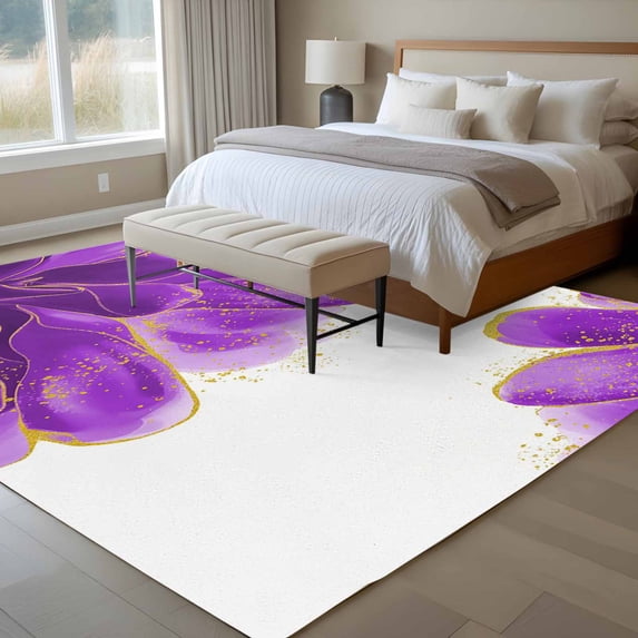 5x7 Floral Abstract Area Rug for Living Room, Washable Non Slip Low ...