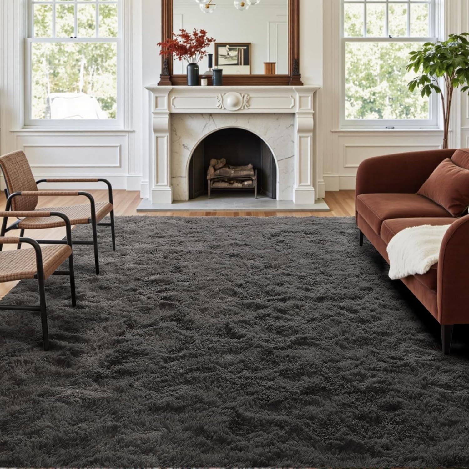 5x7 Ft Shag Area Rug for Bedroom, Ultra Soft Fluffy Furry Rugs for ...