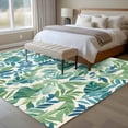 5x7 Green Leaf Area Rug for Living Room, Washable Non Slip Low Pile ...