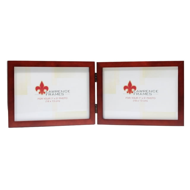 5x7 Hinged Double (Horizontal) Walnut Wood Picture Frame - Gallery ...