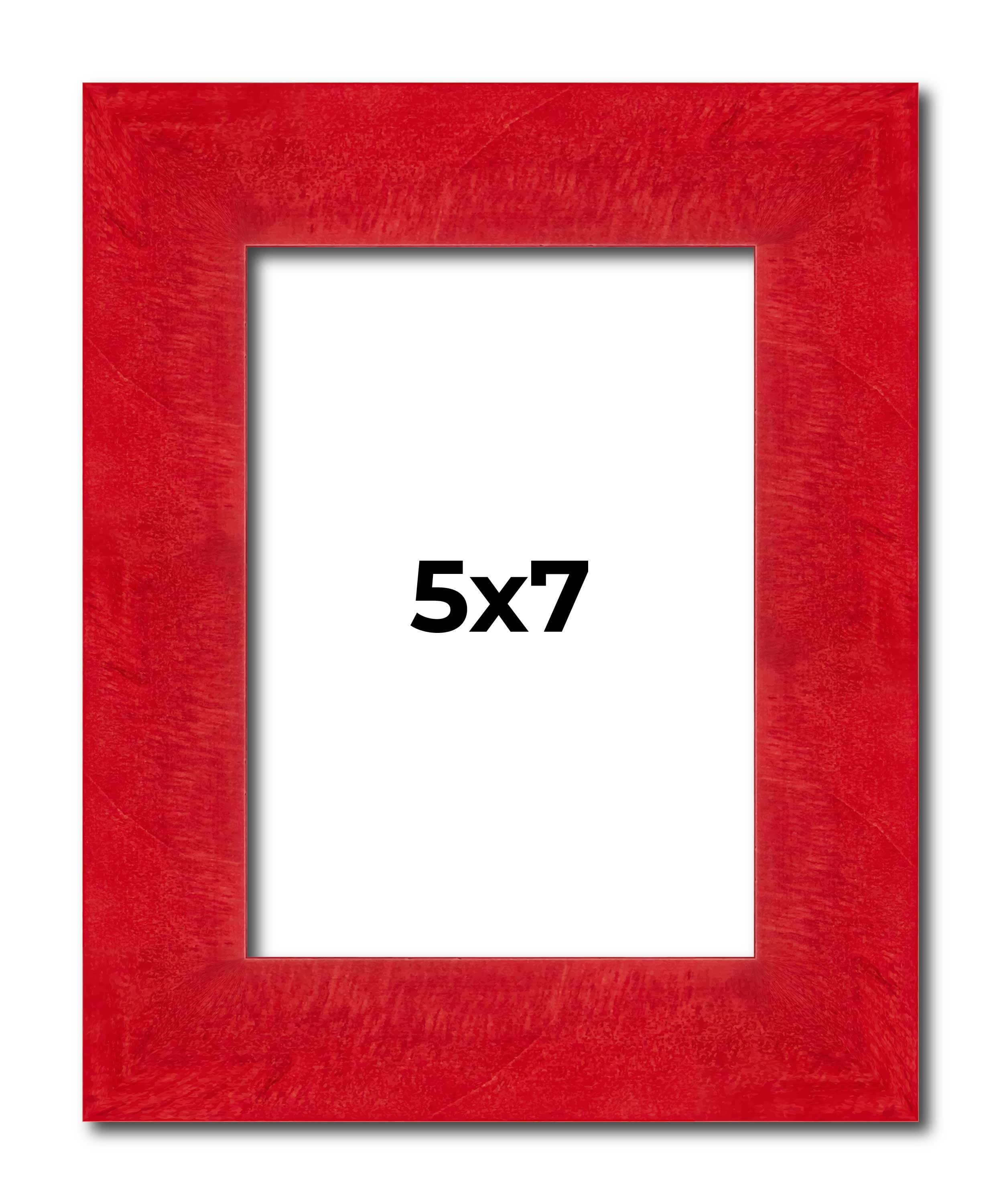 5x7 IN Frame Red Burl Solid Wood Picture Frame Width 1.75 Inches ...