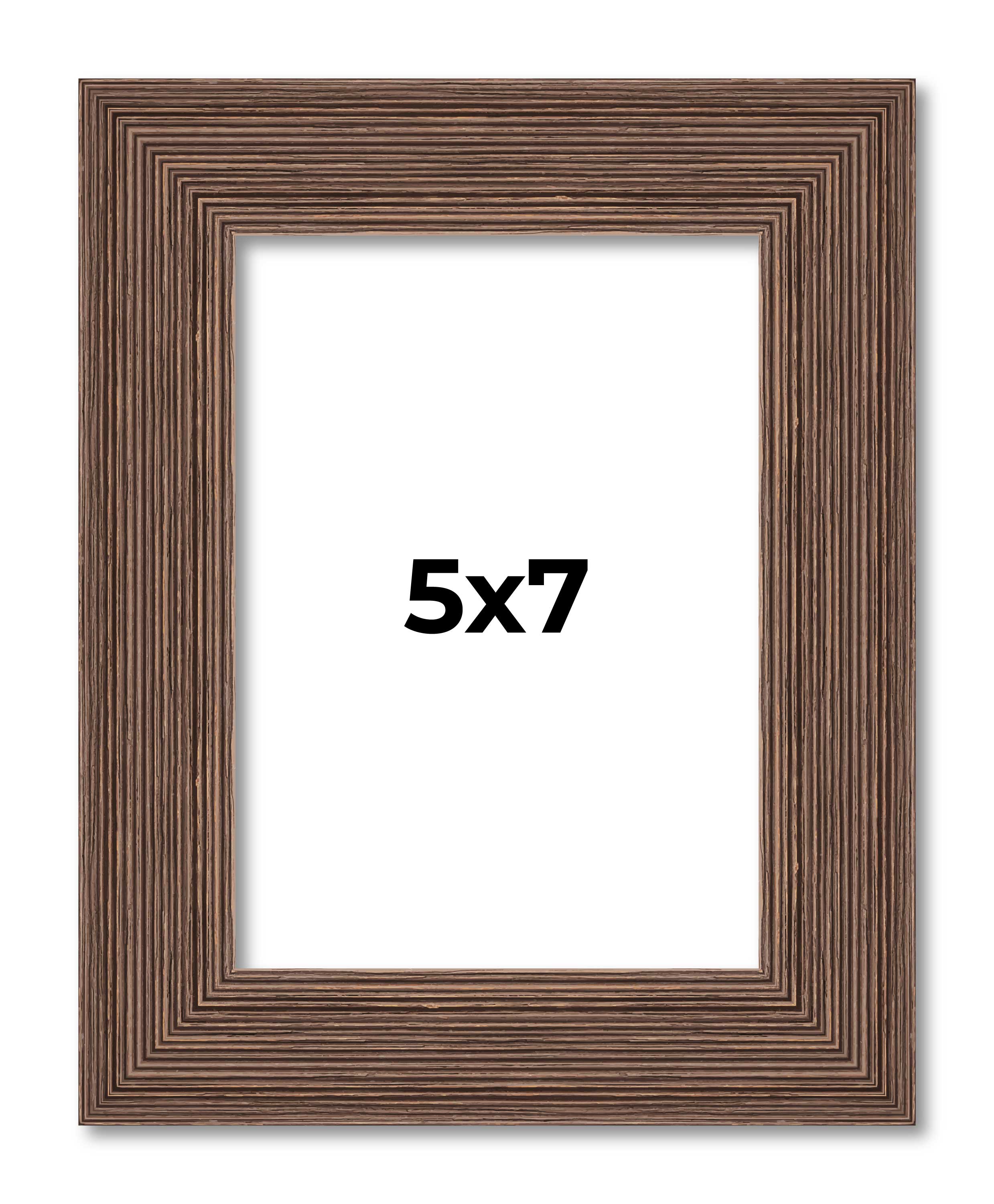 DecMode 8" x 10" (5x7) Brown Wood Farmhouse Photo Frame - Walmart.com