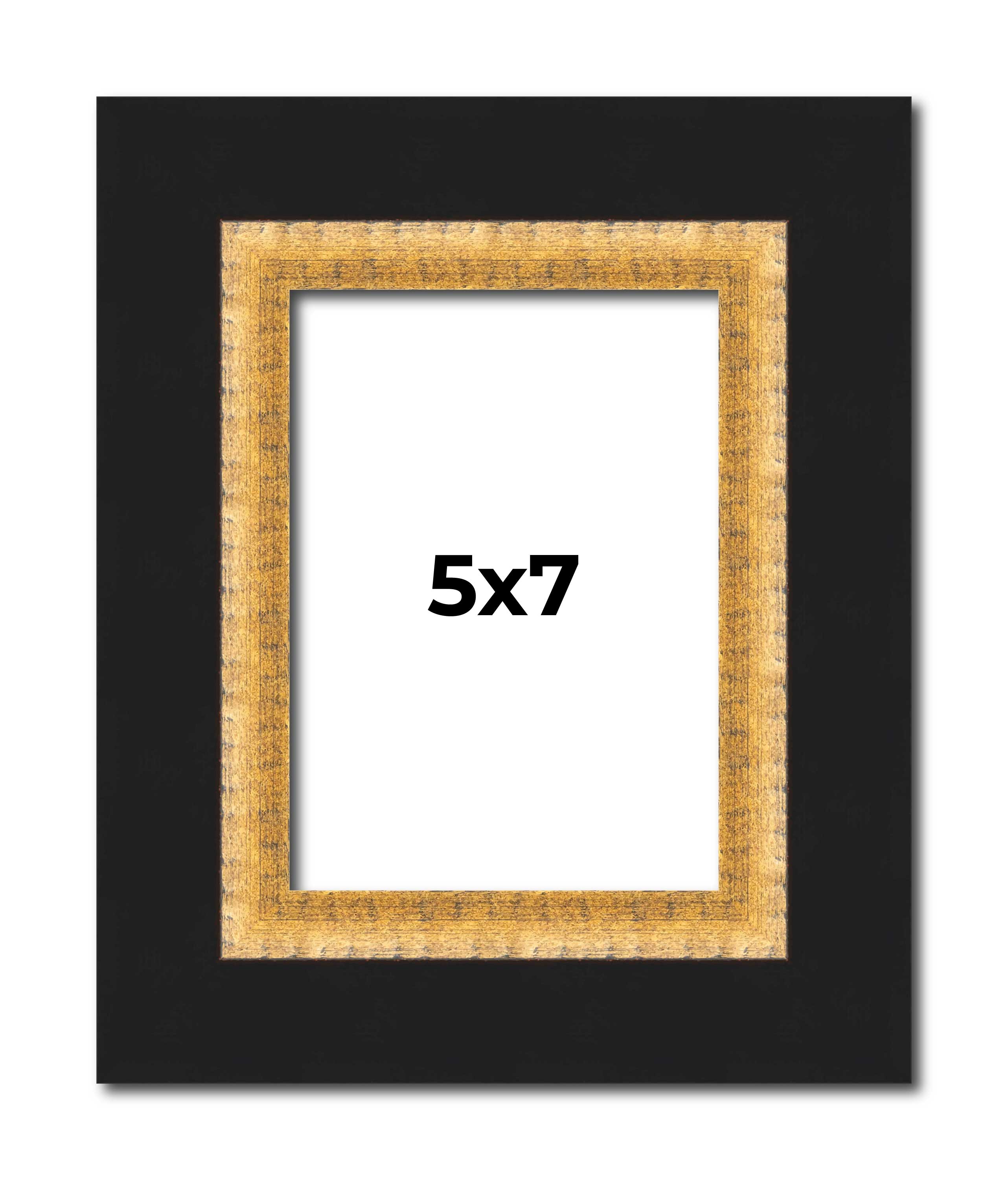 5x7 IN Frame Gold Real Wood Picture Frame Width 2.25 Inches | Interior ...