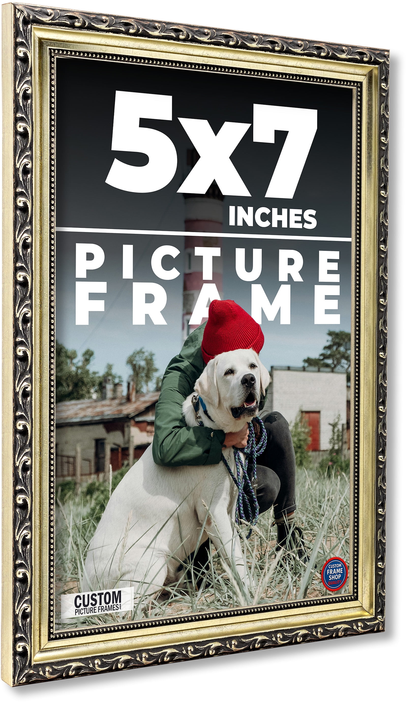5x7 In Frame Silver Solid Wood Picture Frame Width 1.125 Inches ...
