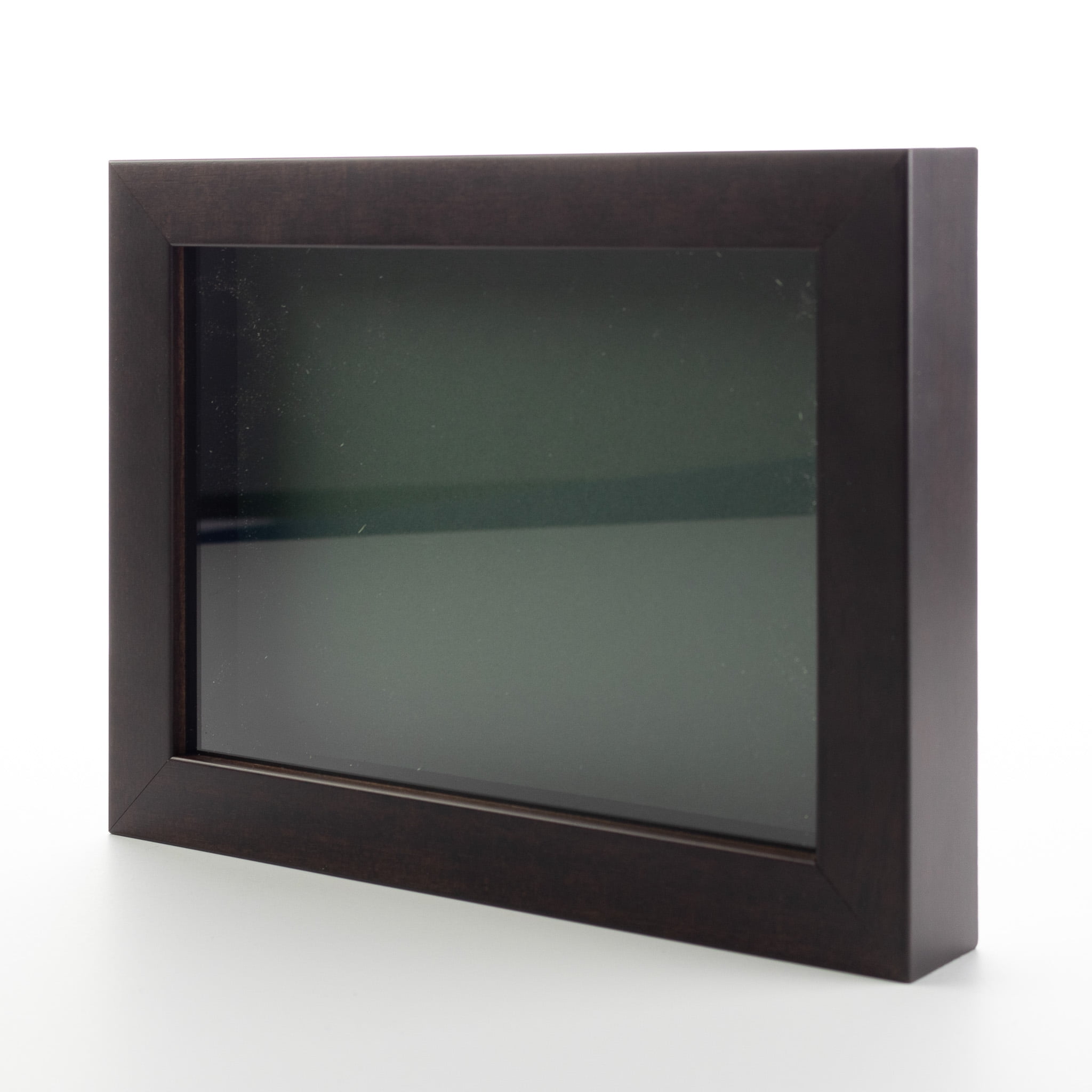 5x7 In Shadow Box Frame Dark Brown Real Wood with a Green Acid-Free ...