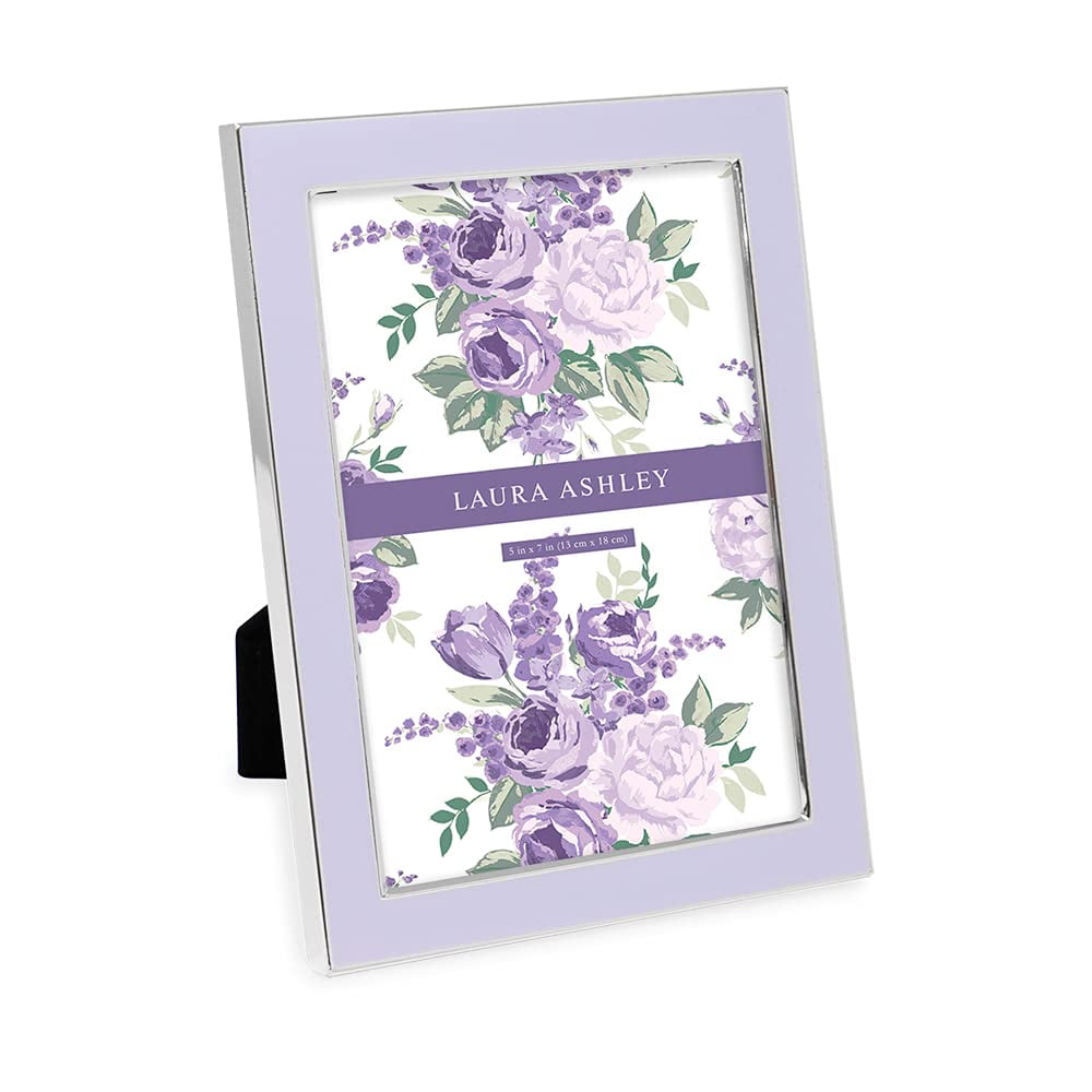 5x7 Lavender Enamel Picture Frame with Silver Metal Edge, Tabletop ...