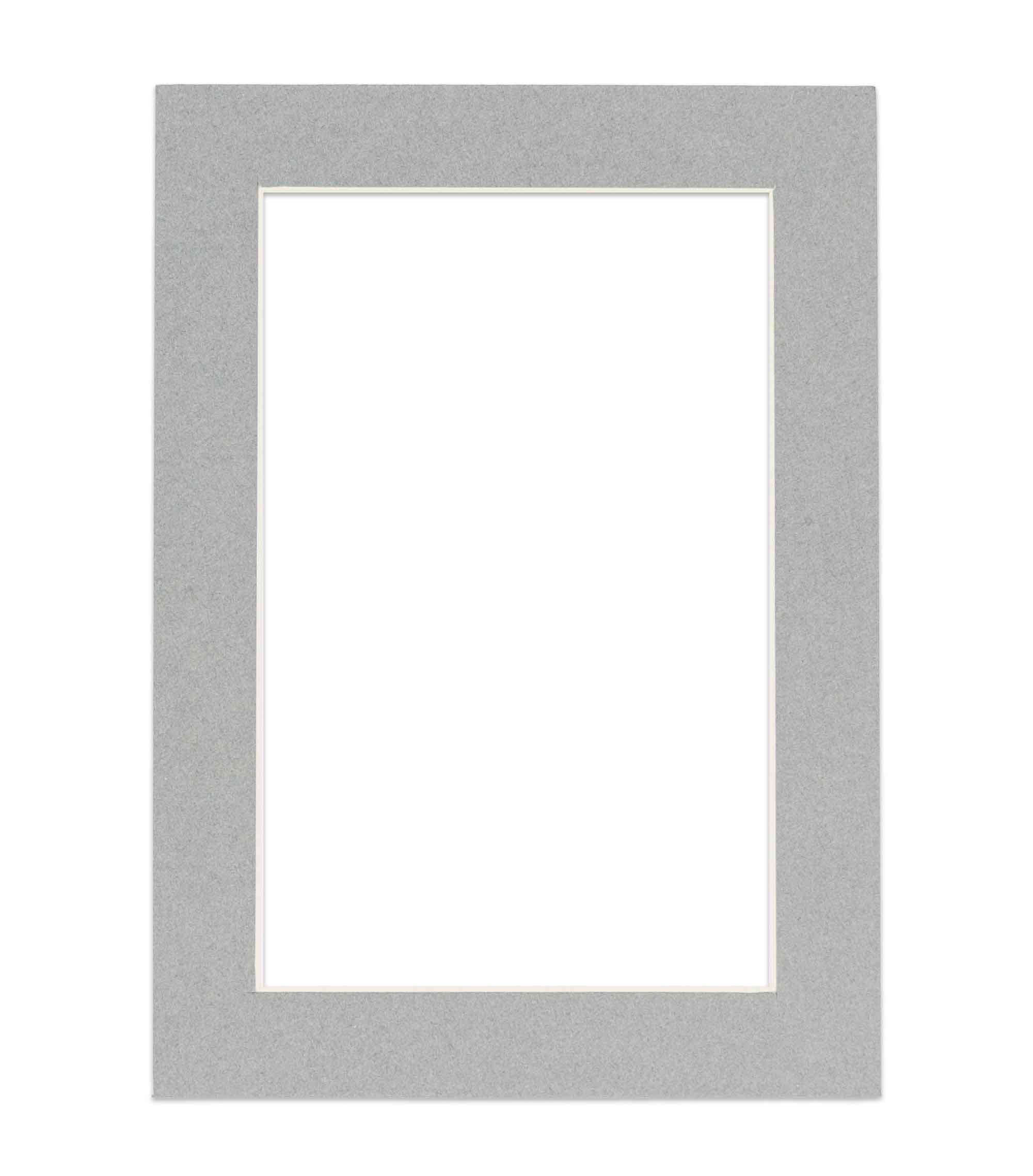 5x7 Mat for 4x6 Photo - Precut Mid Grey Picture Matboard for Frames ...