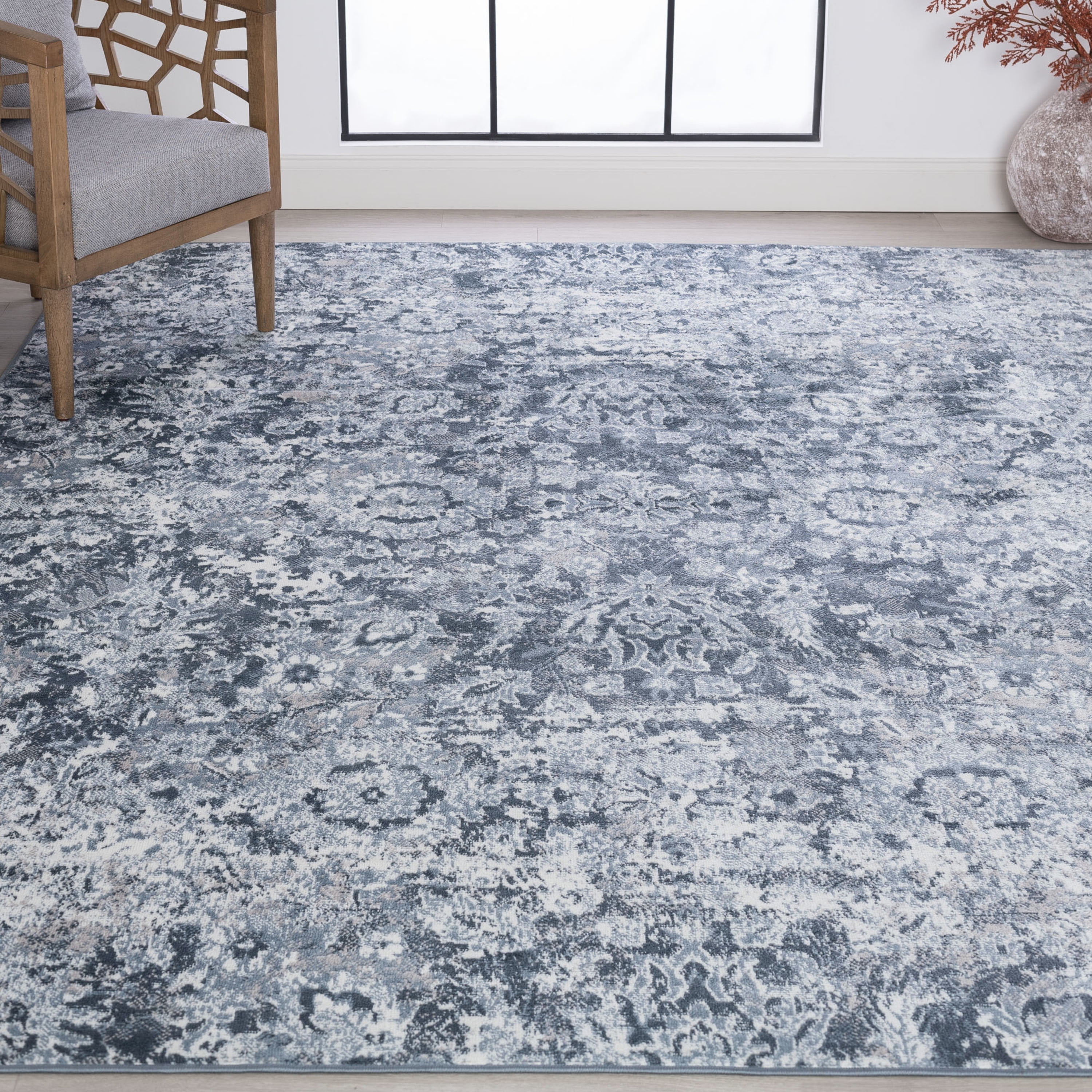 Modern Blue Area Rug - 5x7 Living Room Dining Bedroom - Walmart.com