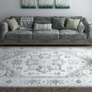 Loomaknoti Minerva Asterin 5' x 7' Floral Indoor Area Rug , White ...