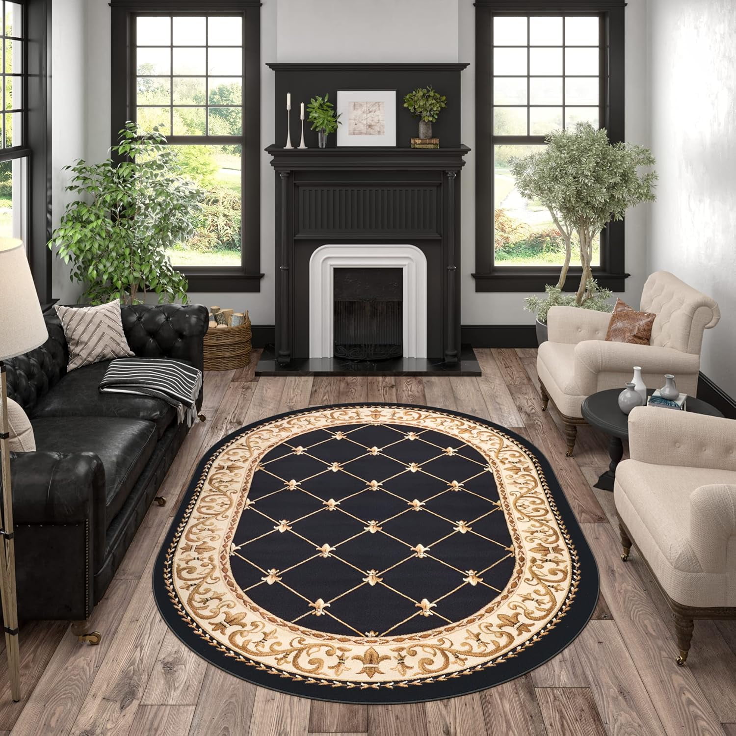 5x7 Oval Indoor Area Rug for Living Room, Dining Room, Bedroom ...
